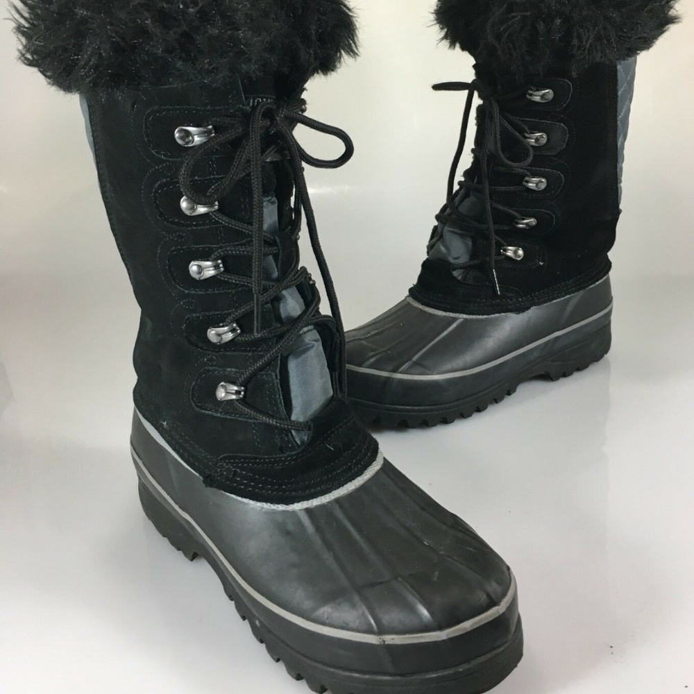Khombu Womens 8m Nordic 2 Black Winter Duck Boots - Gem